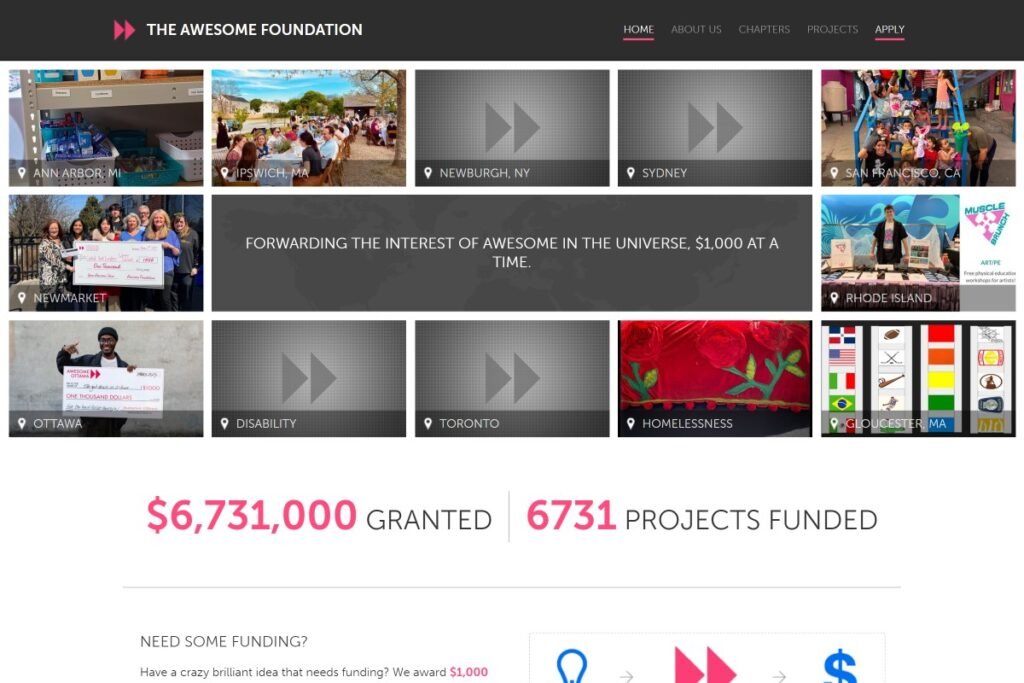 Awesome Foundation Grant | Launch a business you ♥
