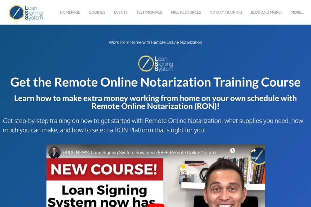 The Loan Signing System Remote Online Notary Course