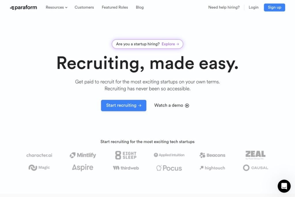 Paraform Recruiting Network | Launch an online business you ♥